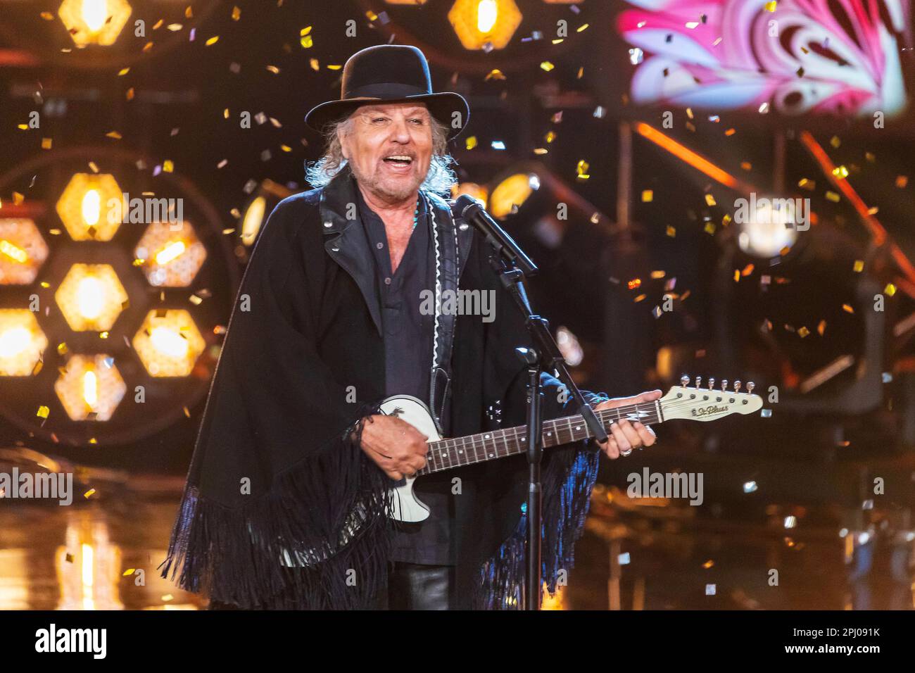 Singer Danyel Gerard performing on stage. 50 years of ZDF Hitparade ...