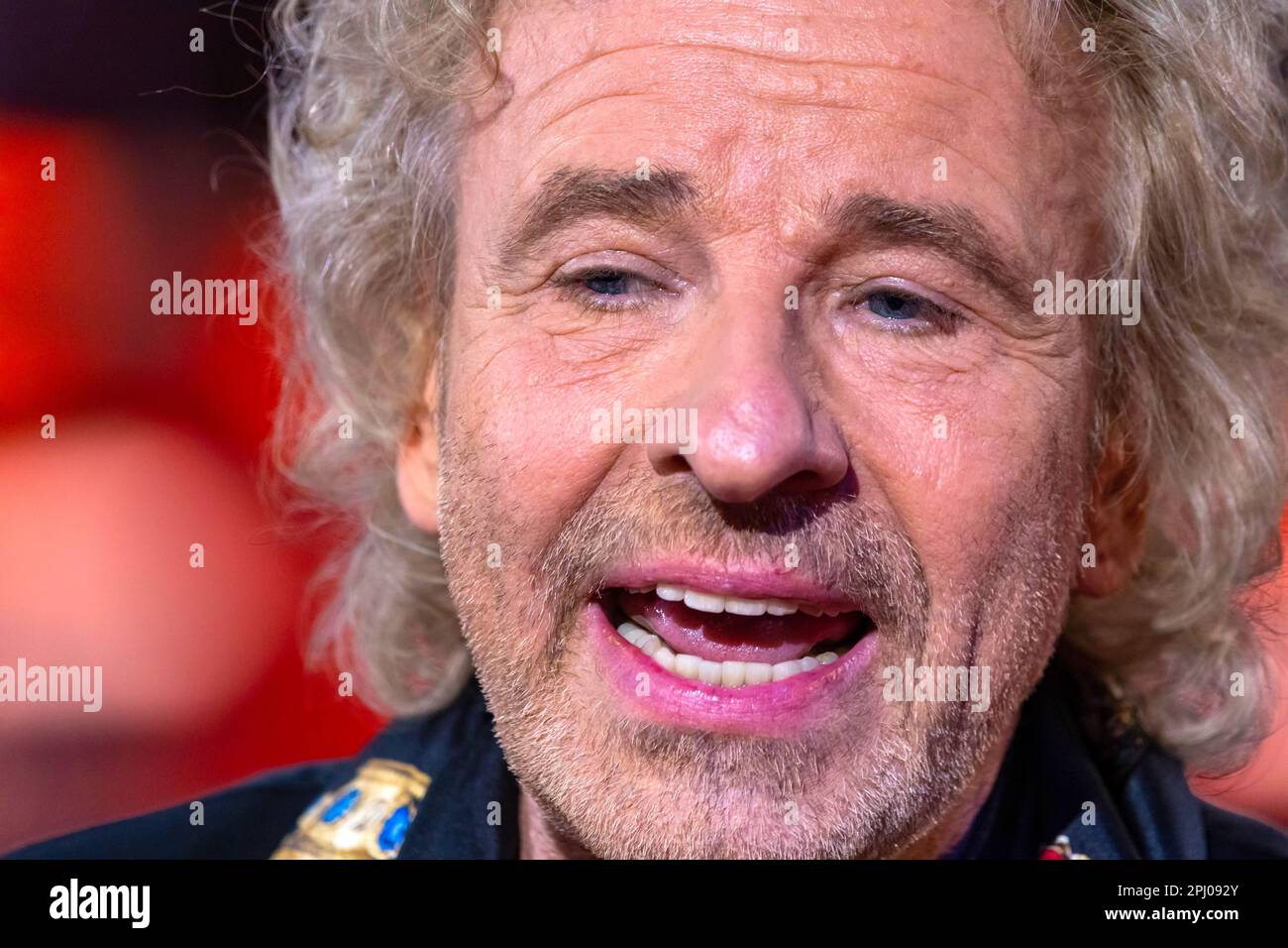 Presenter Thomas Gottschalk, portrait. 50 years of ZDF Hitparade, anniversary show of the TV ...