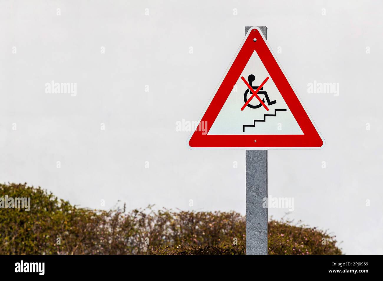Danger for wheelchair users, danger sign in Berlin, Germany Stock Photo ...