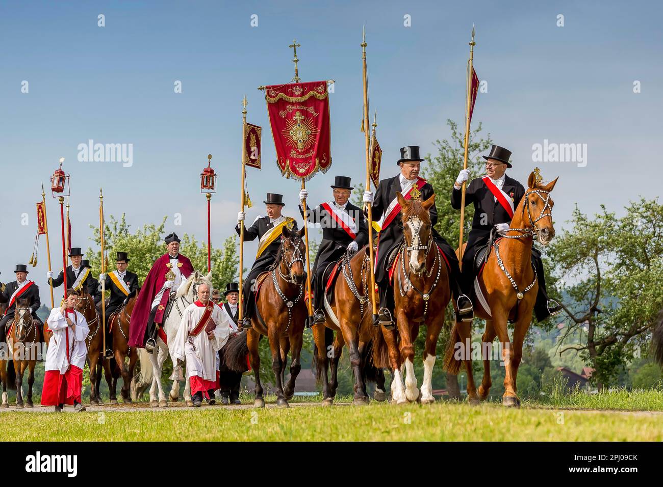 Traditional blood ride with 2200 riders and horses in honour of a blood ...