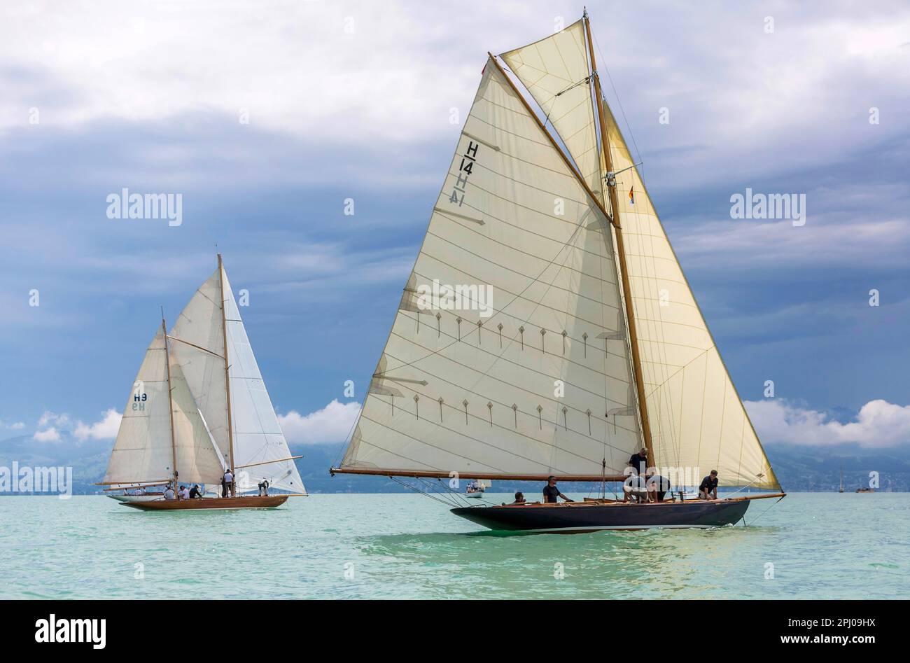 Sailing on Lake Constance, World Championship of 8mR Yachts, the ...