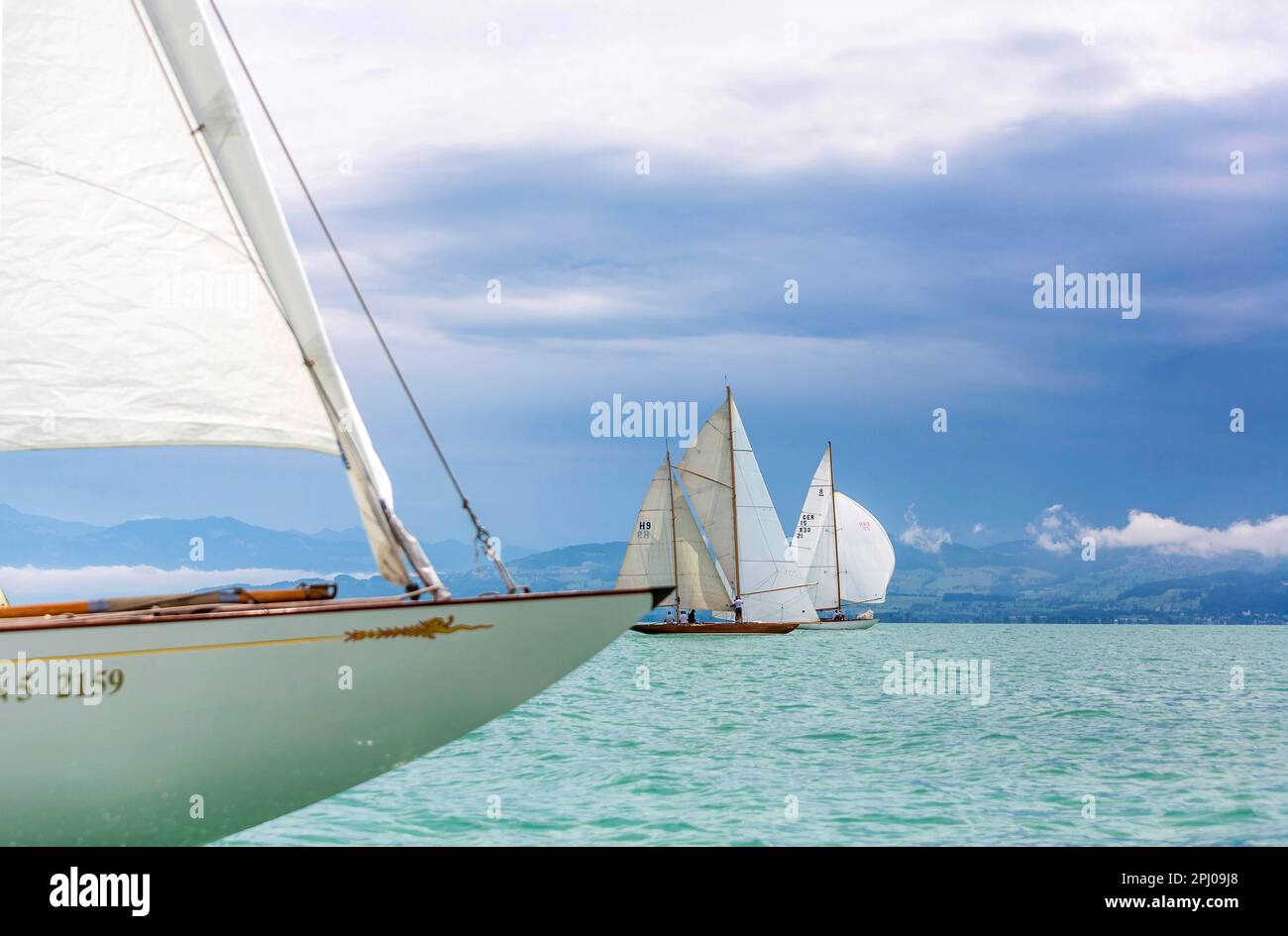 Sailing on Lake Constance, World Championship of 8mR Yachts, the ...