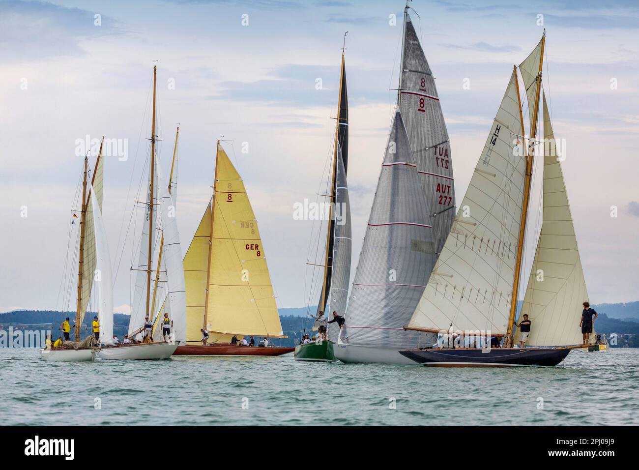 Sailing on Lake Constance, World Championship of 8mR Yachts, the ...