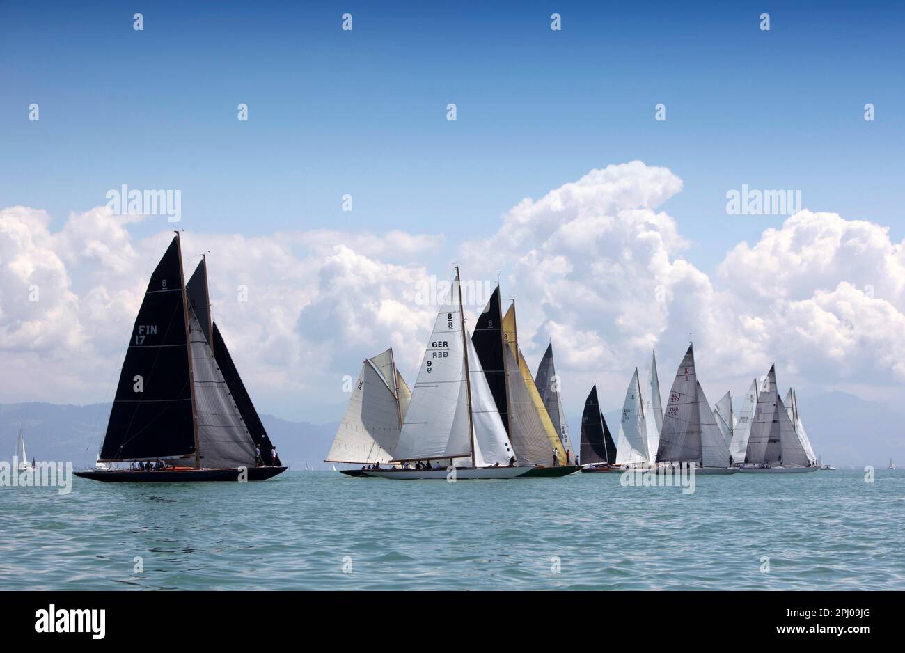 Sailing on Lake Constance, World Championship of 8mR Yachts, the ...
