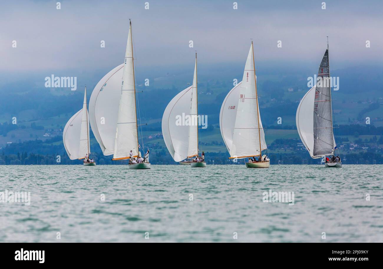 Sailing on Lake Constance, World Championship of 8mR Yachts, the ...