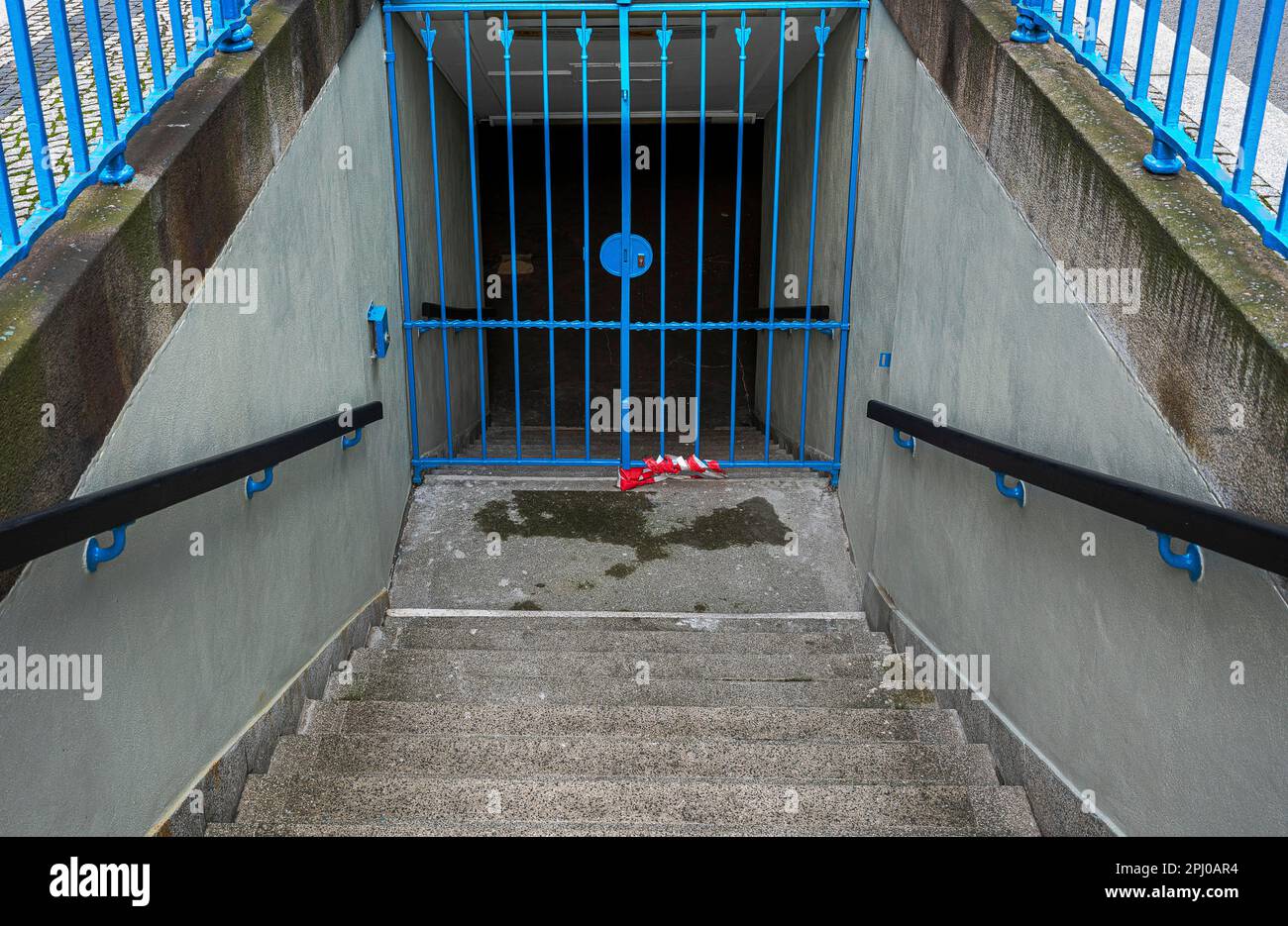 Blocked entrances to U Bahnhof Friedrichstrasse, Berlin Mitte, Germany ...