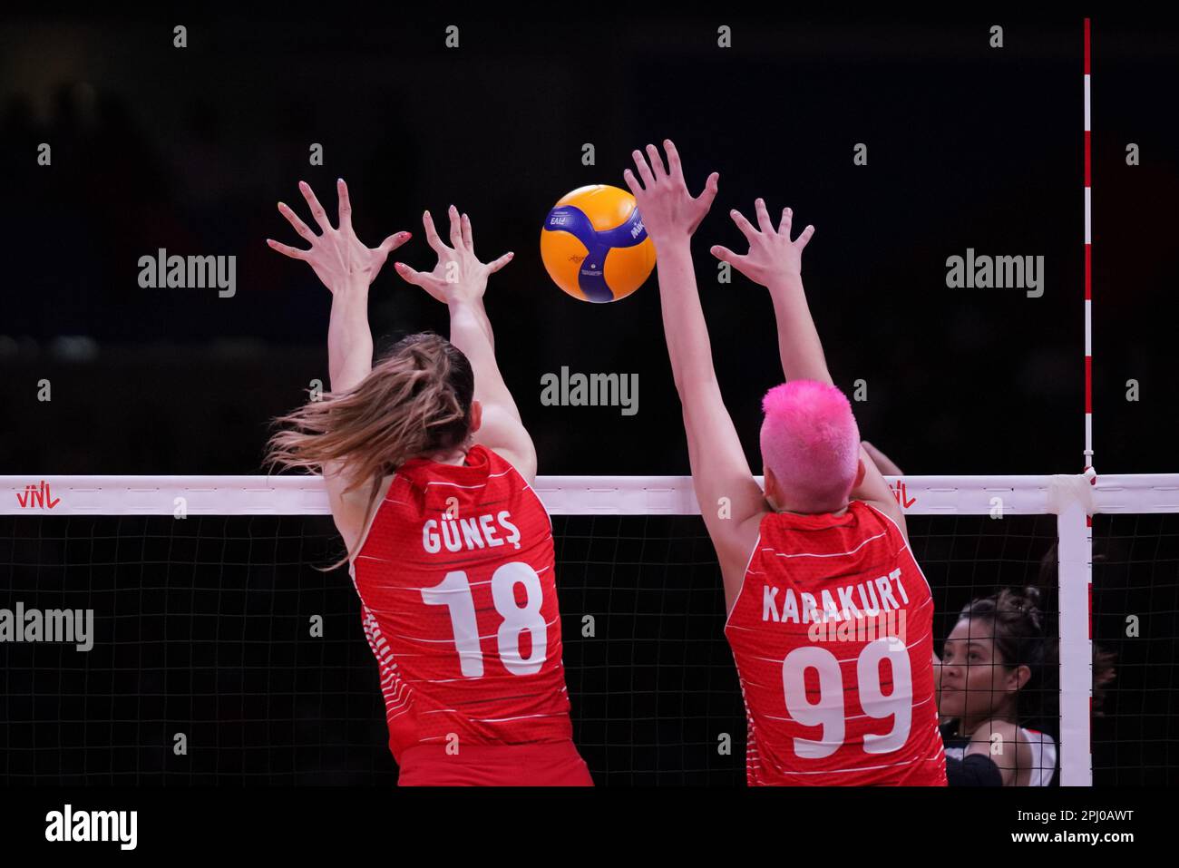 ANKARA, TURKIYE - JULY 14, 2022: Gunes Zehra and Karakurt Ebrar in ...