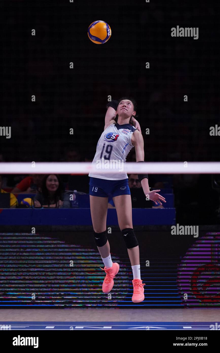 ANKARA, TURKIYE - JULY 14, 2022: Moksri Chatchu-On serves during ...
