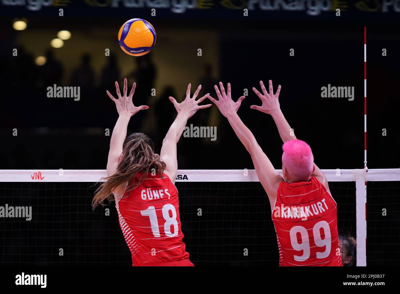 ANKARA, TURKIYE - JULY 14, 2022: Gunes Zehra and Karakurt Ebrar in ...