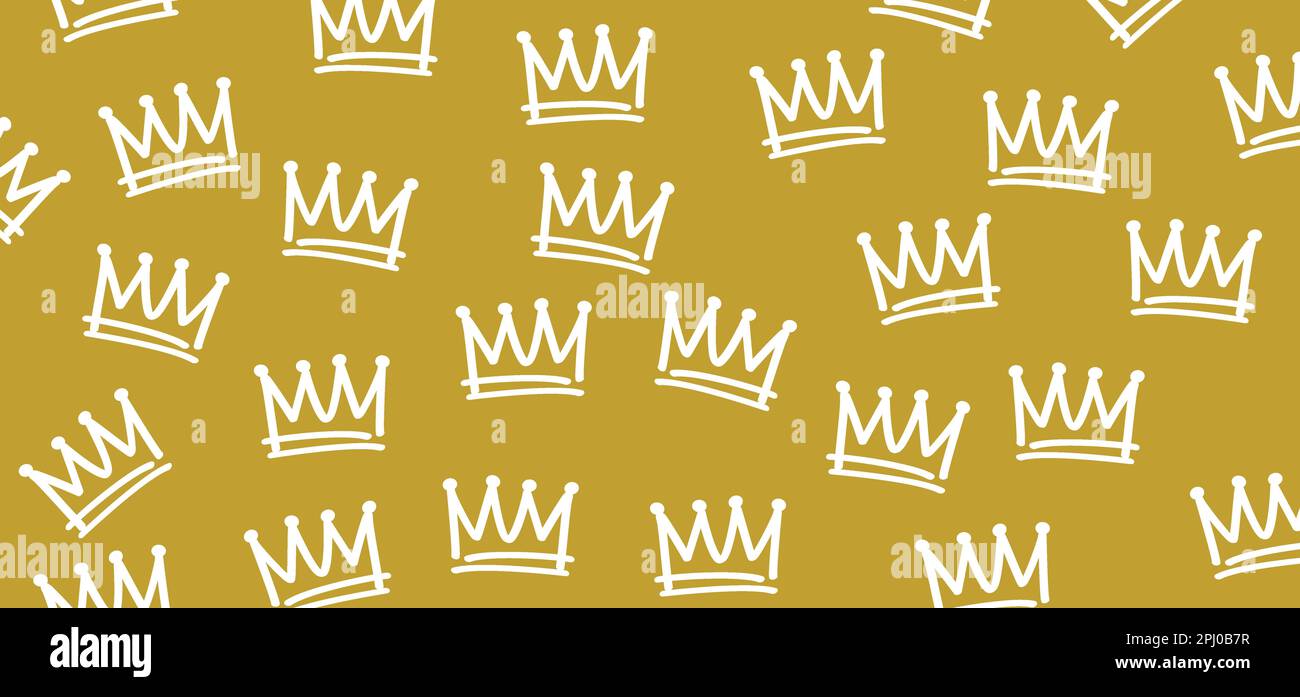 Cartoon golden sketch crown. Graffiti crown icon, Queen or king crowns ...