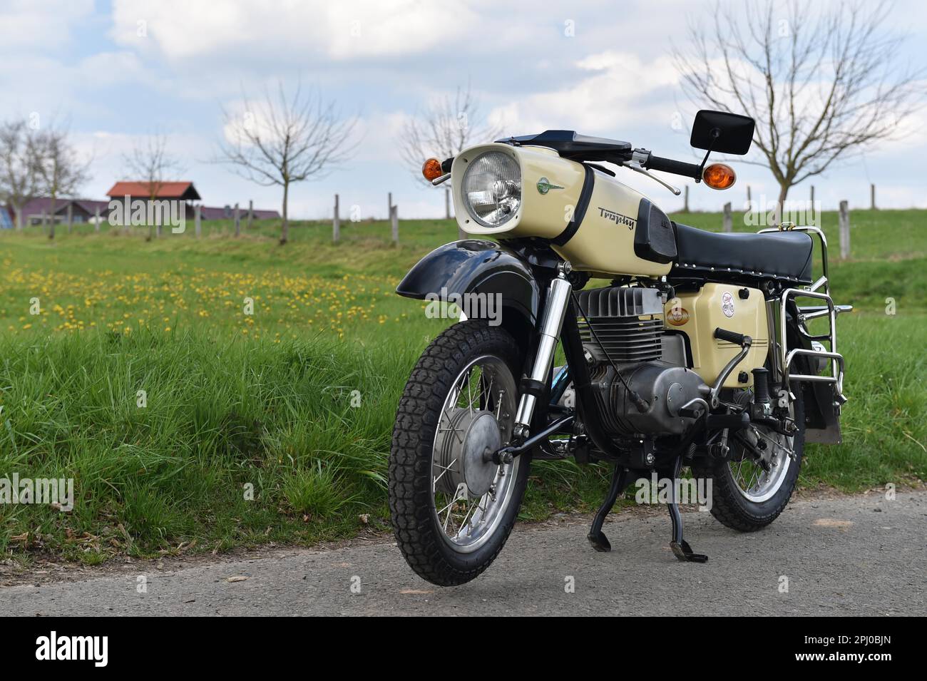 Vintage, GDR motorbike MZ ES 250 Trophy from Zschopau, Saxony, Germany ...