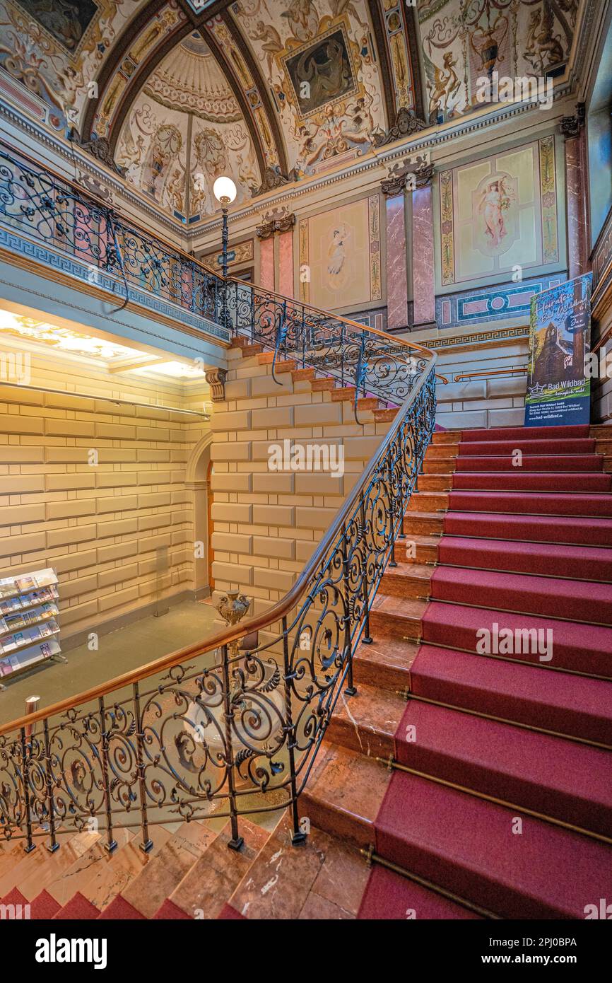 Pompous staircase to the registry office, Black Forest, Bad Wildbad ...