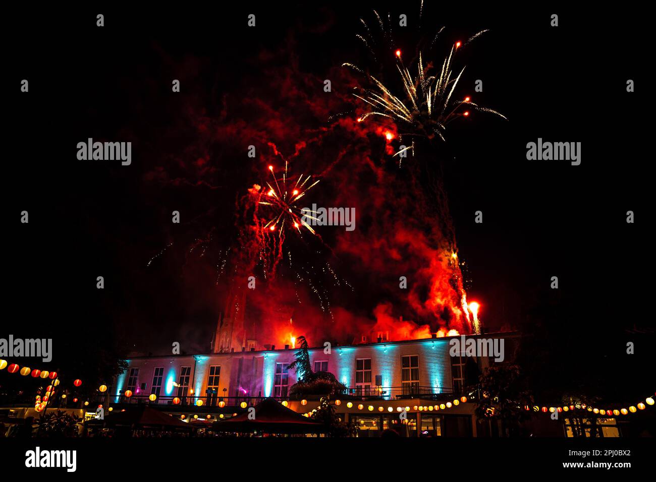 Fireworks at the Festival of Lights, Black Forest, Bad Wildbad, Germany ...