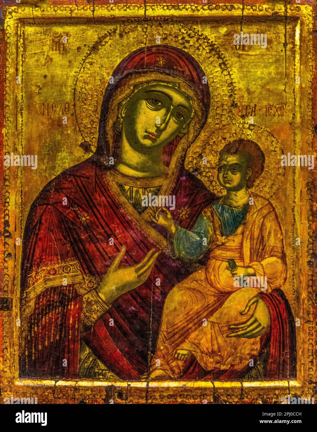 Icon of Mary with the Child Jesus in the Museum, Panagia Church with ...