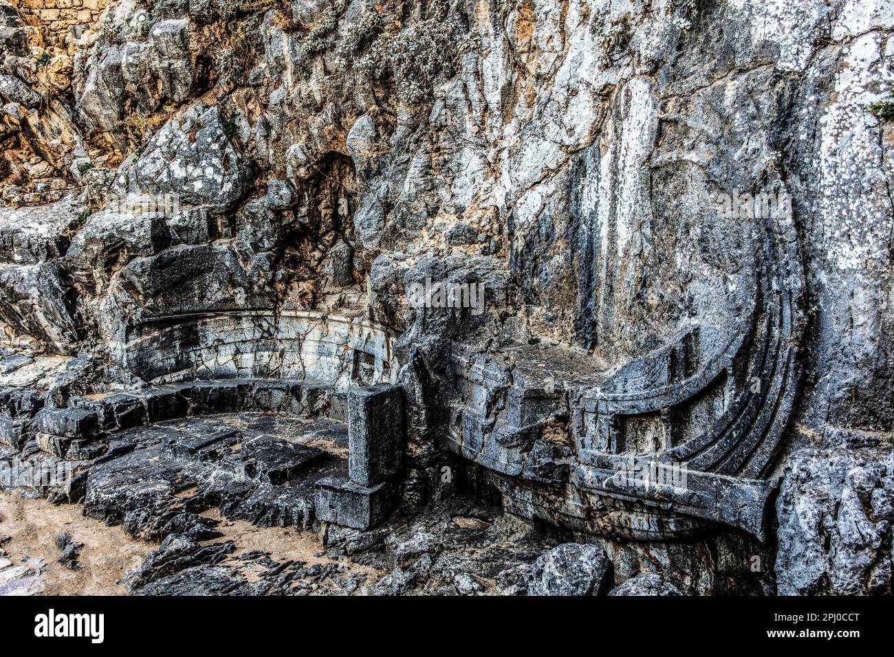 Relief of a warship from 190 BC, Acropolis of Lindos, Rhodes, Greece ...
