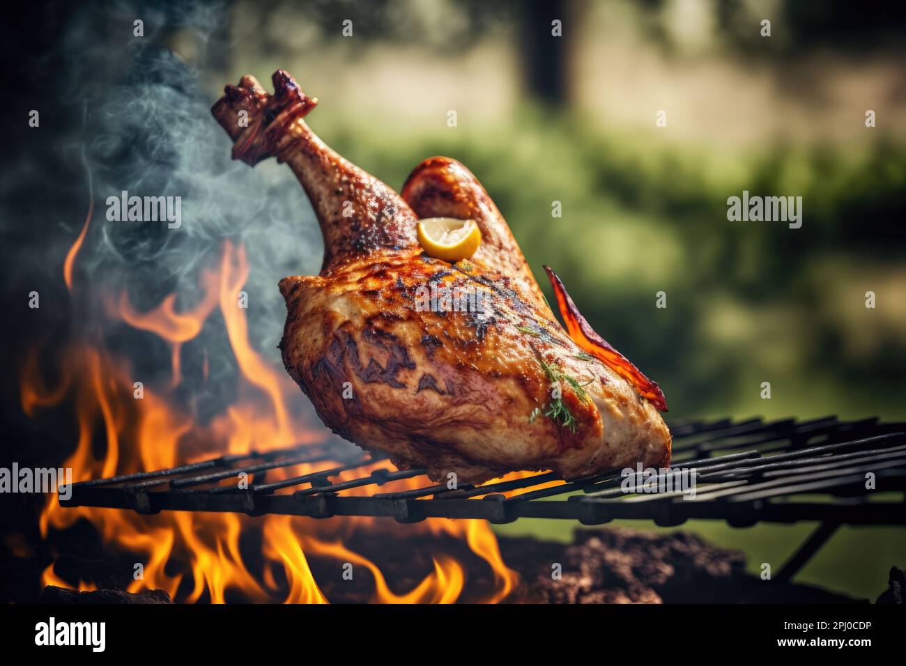 Roasted on a spit chicken hi-res stock photography and images - Alamy