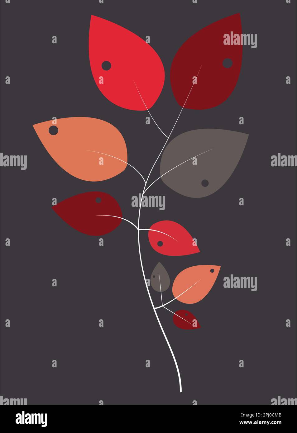 Herbal minimalist and modern vector banner. Hand painted plants ...
