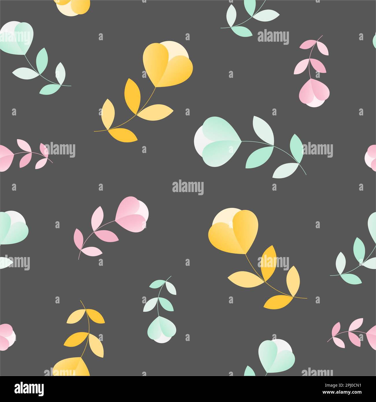 Trendy dark Floral pattern in the many kind of flowers. Botanical ...