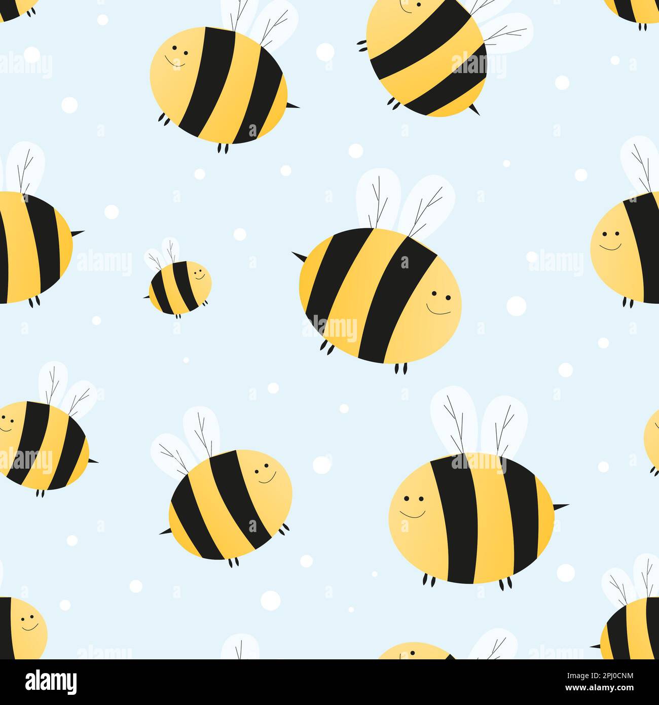 Childish seamless pattern of flying bees. Illustation for background ...