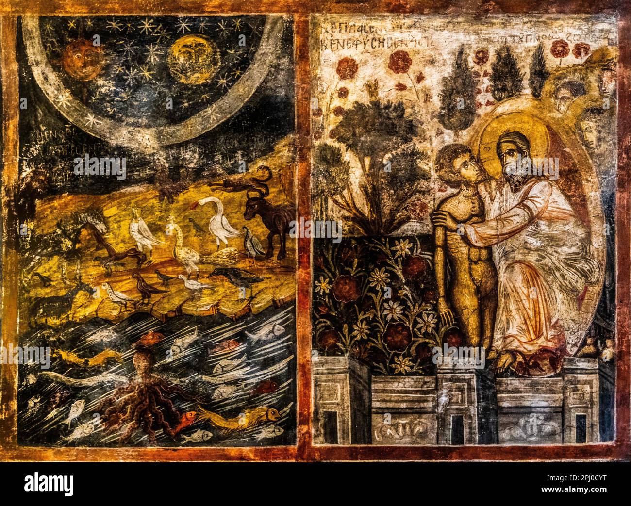 History of Creation, Cross-domed Church of Kimissis tis Theotokou with ...