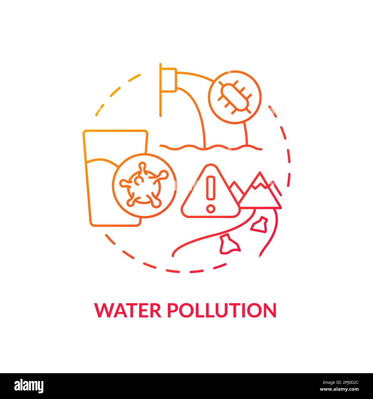Water pollution red gradient concept icon Stock Vector Image & Art - Alamy