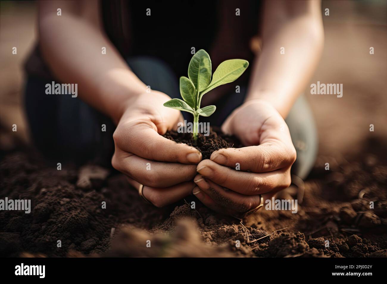 plant growing in fertile soil Stock Photo - Alamy
