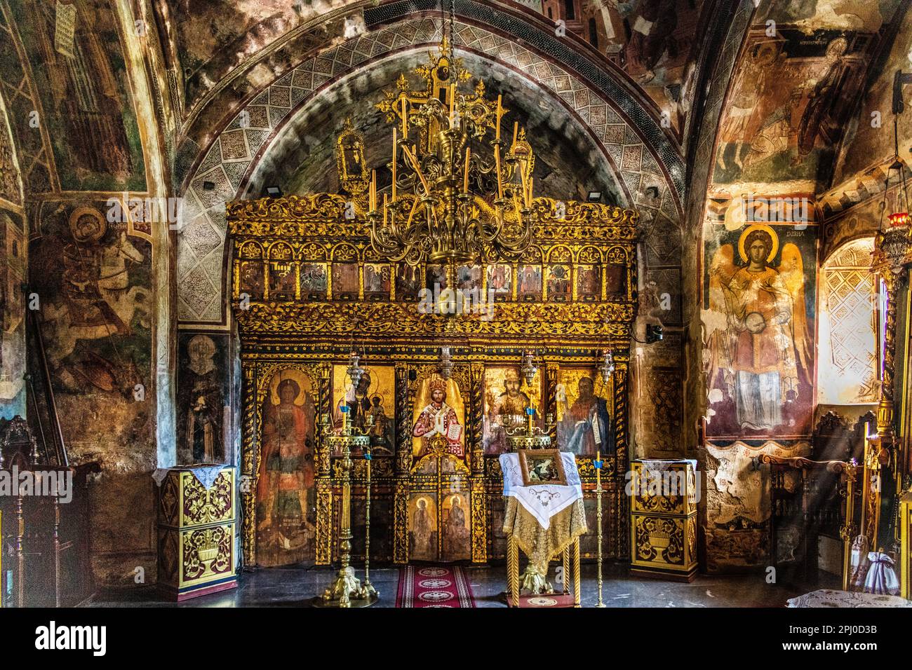 Iconostasis, Moni Thari Monastery near Laerma from the 12th century, dedicated to St. Michael ...