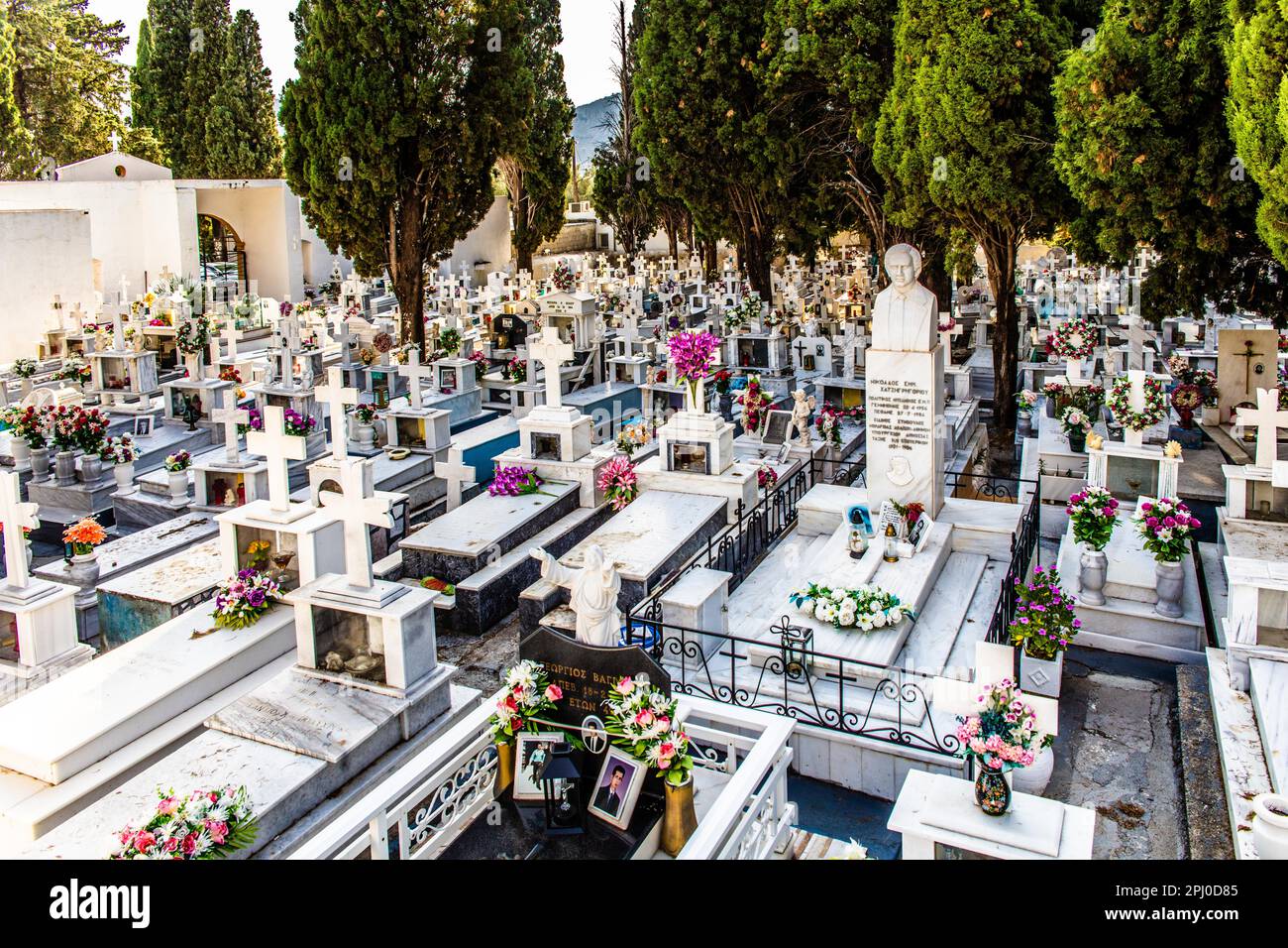 Archangelos Cemetery, Rhodes, Greece Stock Photo - Alamy