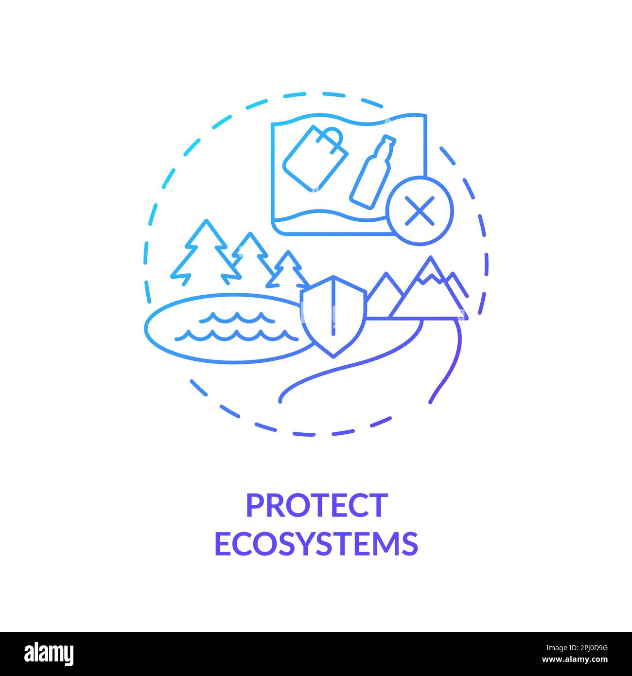 Protect ecosystems blue gradient concept icon Stock Vector Image & Art - Alamy