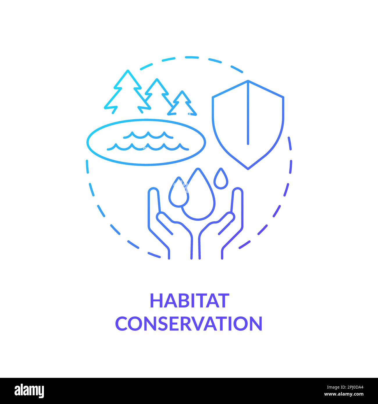 Habitat conservation blue gradient concept icon Stock Vector Image ...