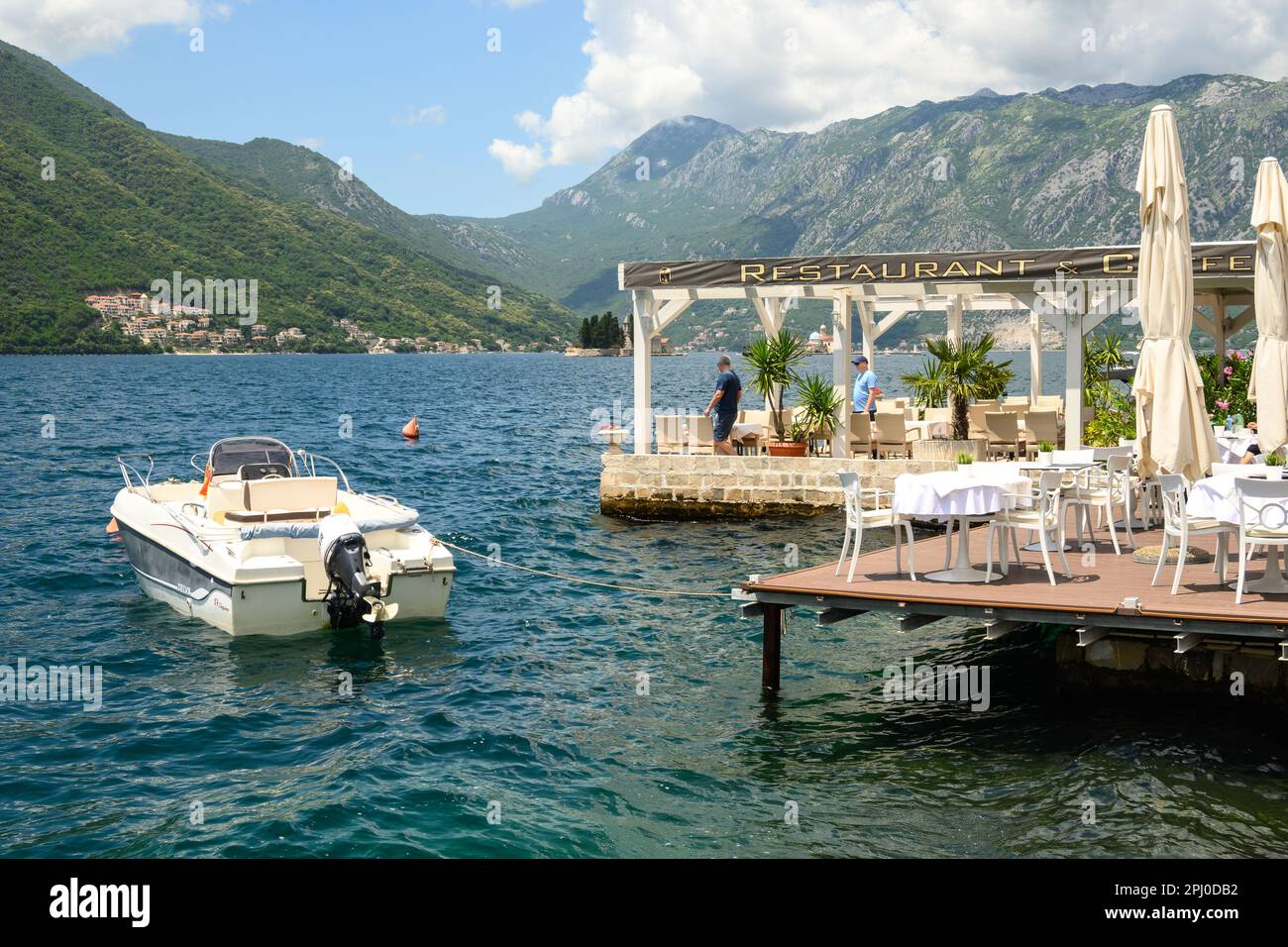 Perast, Montenegro - June 6, 2022: Seaside restaurant in the ...
