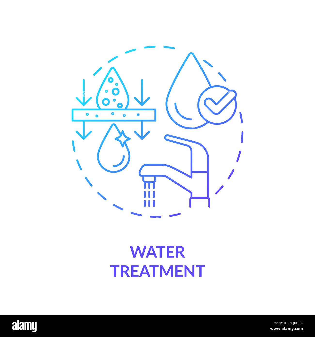 Water treatment blue gradient concept icon Stock Vector Image & Art - Alamy
