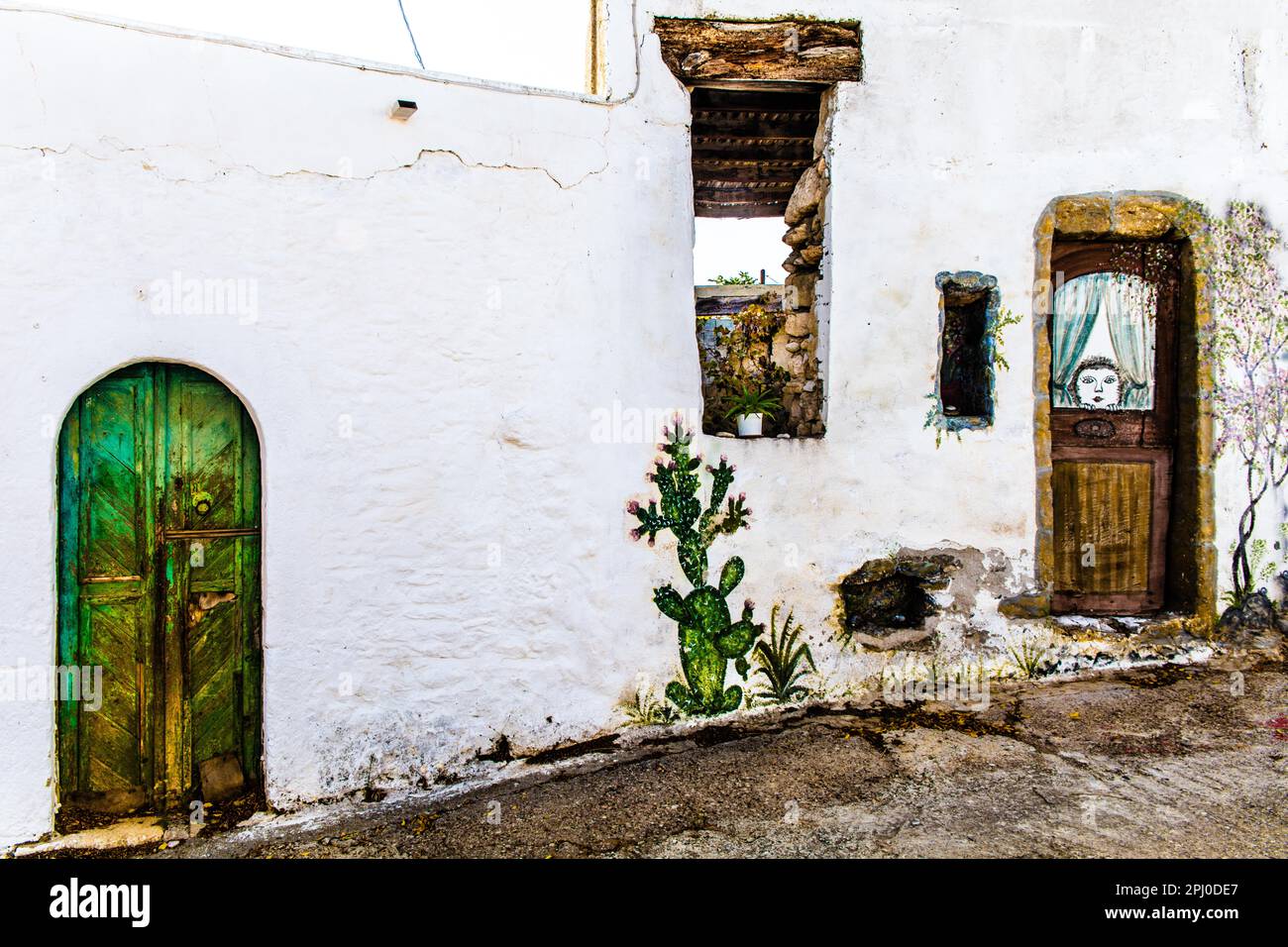 Street art, Lachania village, a gem of an island with small alleys ...