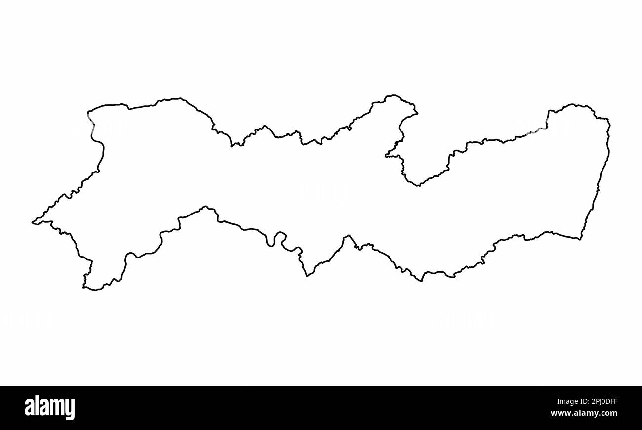 Pernambuco State, outline map isolated on white background, Brazil ...