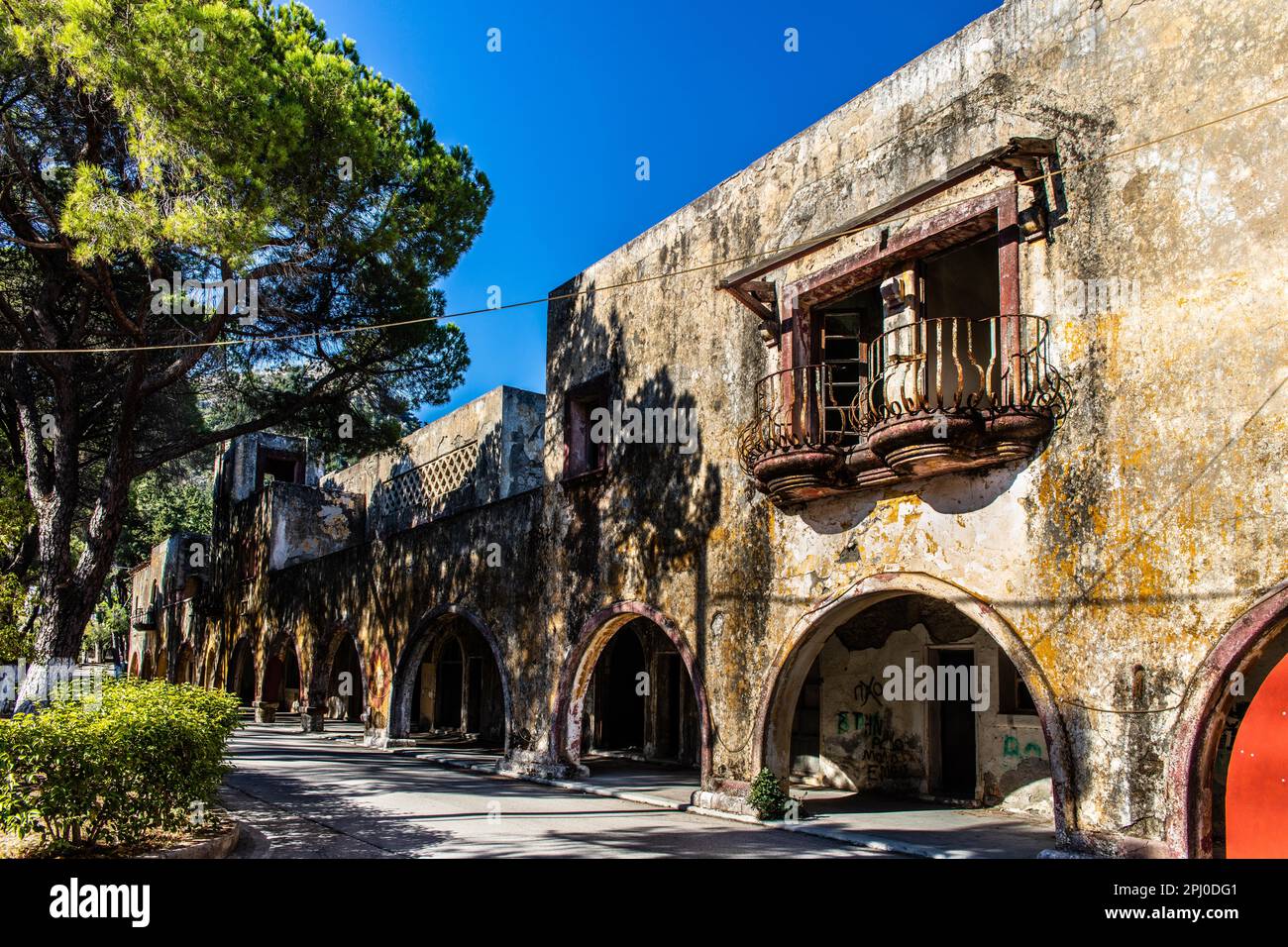 Eleousa, todays ghost town built during the Italian occupation, Rhodes ...