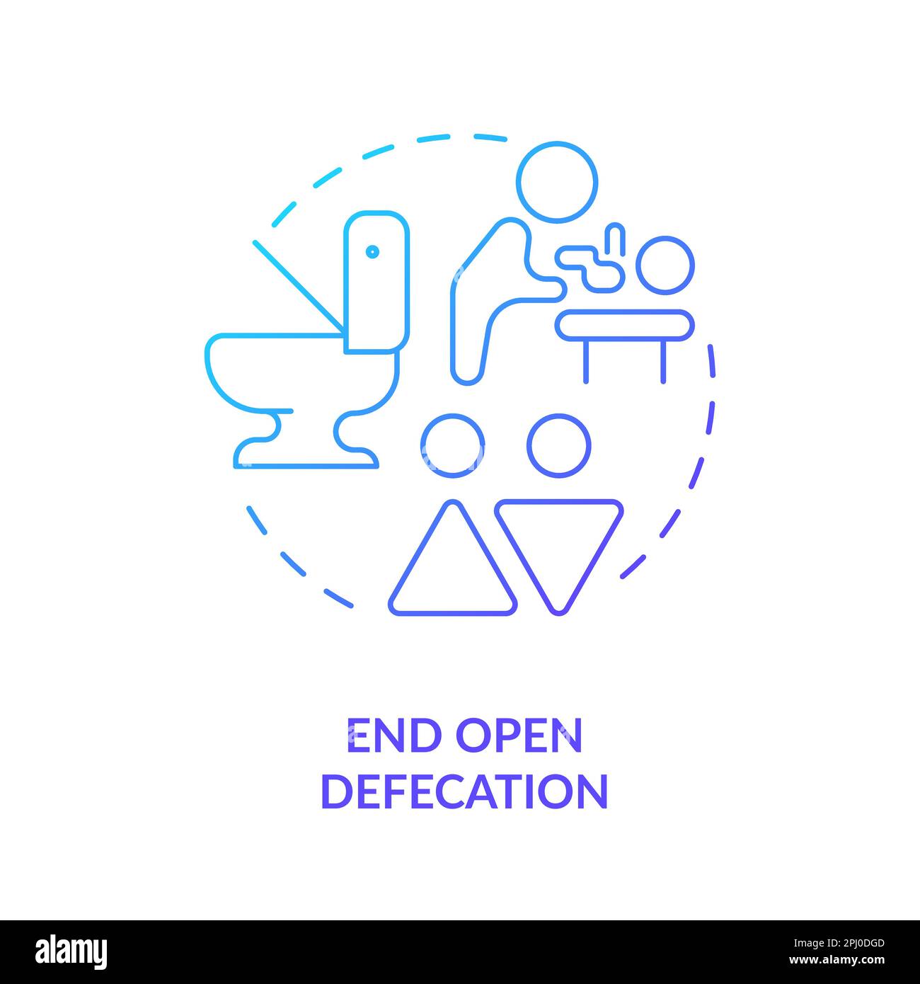 End open defecation blue gradient concept icon Stock Vector Image & Art ...