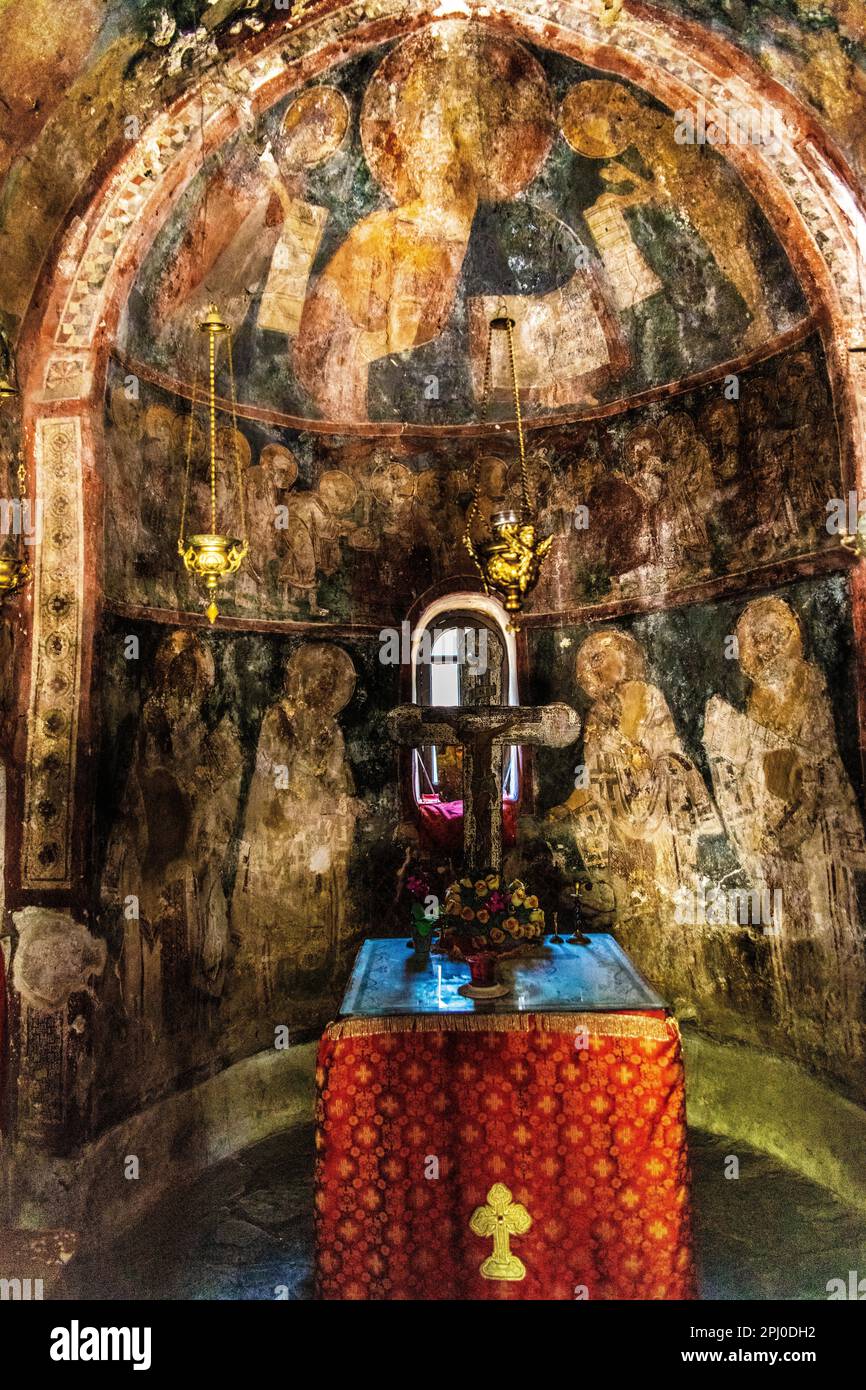 Frescoes of the Byzantine Chapel of Agios Nikolaos Fountoukli, one of ...