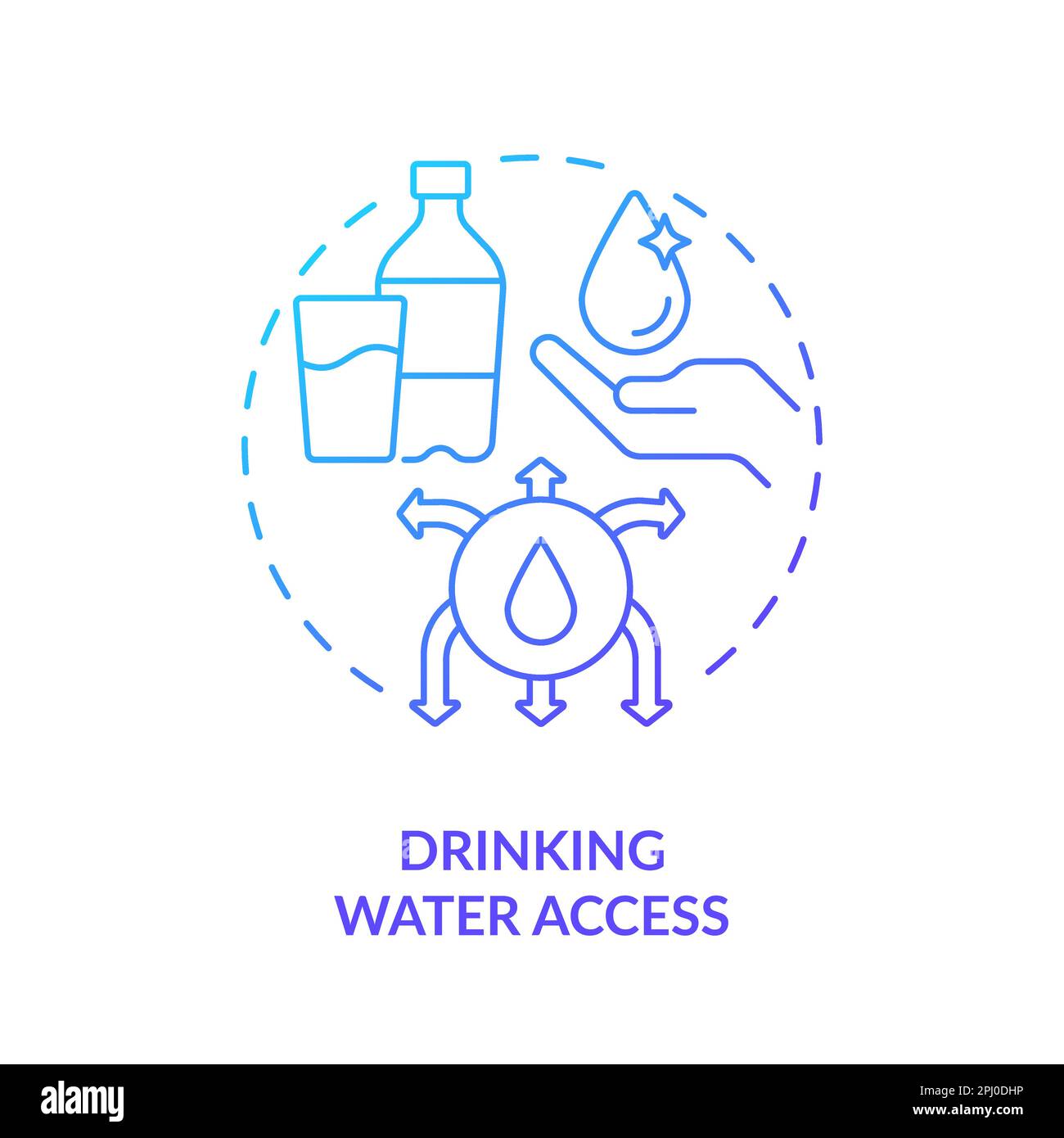Drinking water access blue gradient concept icon Stock Vector Image ...