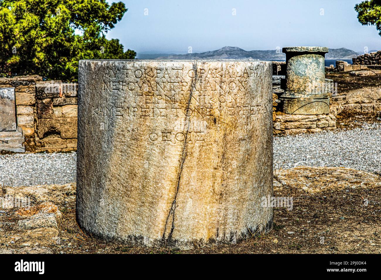 Sacred Agora area, ancient Kamiros extends terraced over three levels ...