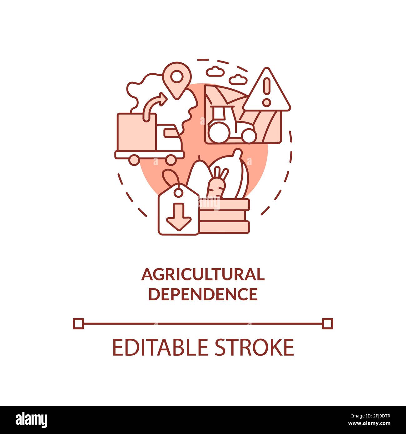 Agricultural dependence terracotta concept icon Stock Vector Image ...