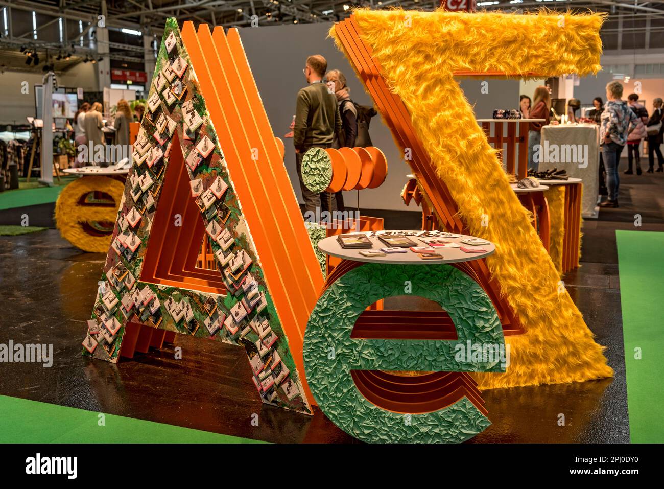 Plastic letters, trade fair stand, vocational school for goldsmiths ...