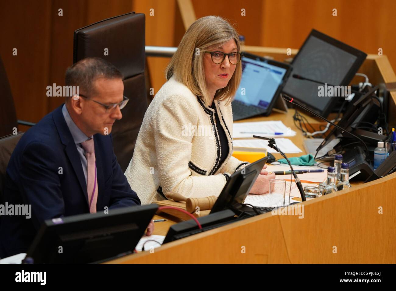 Alison Johnstone(r), Presiding Officer of the Scottish Parliament ...