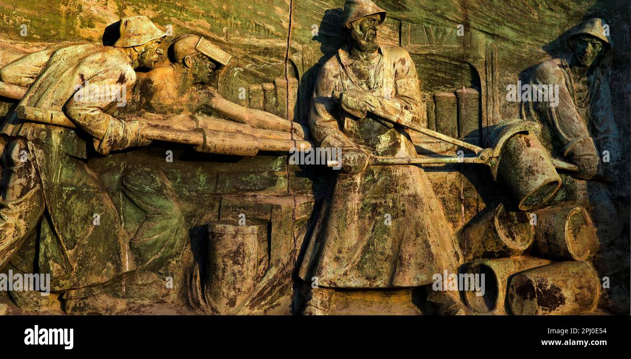 Crucible casting monument, detail from the 22 metre long relief ...