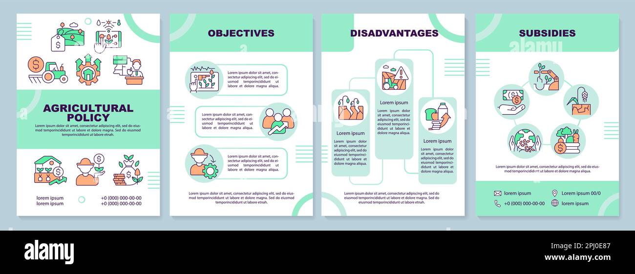 Agricultural policy green brochure template Stock Vector Image & Art ...