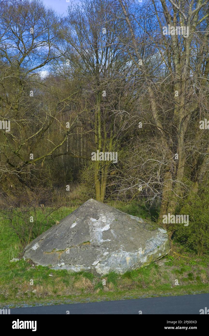 Demolished air raid shelter on the site of the U Bootsbunker Valentin ...