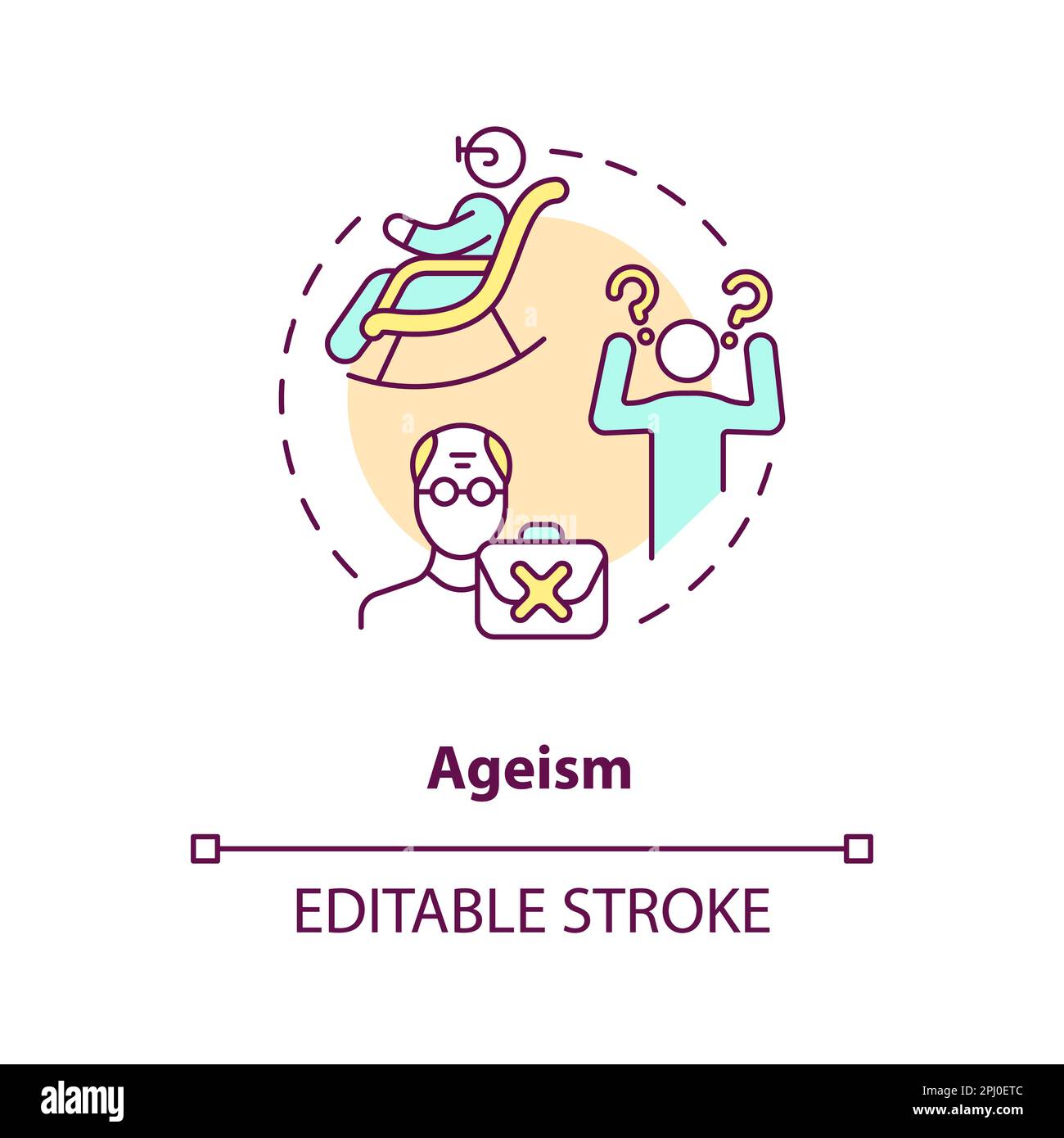 Ageism concept icon Stock Vector Image & Art - Alamy