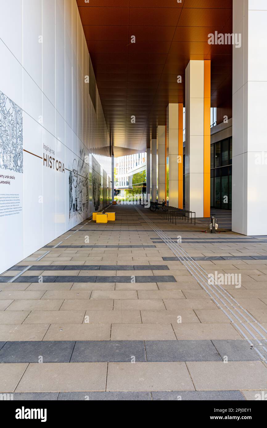 Wroclaw, Poland - June 2022: White and brown facade of a new high-rise ...