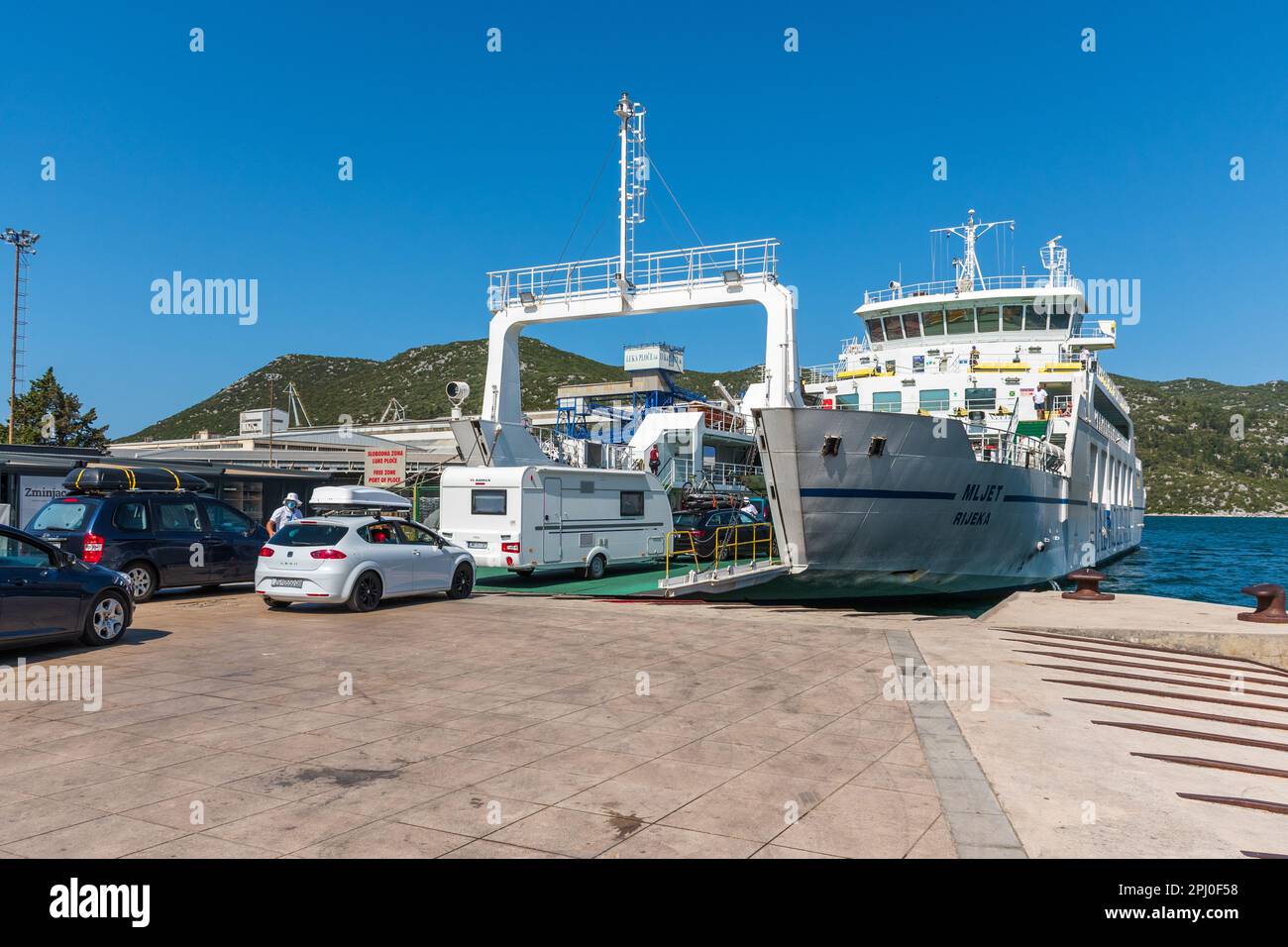 The cars boarding in the port of Ploce, Croatia Stock Photo - Alamy