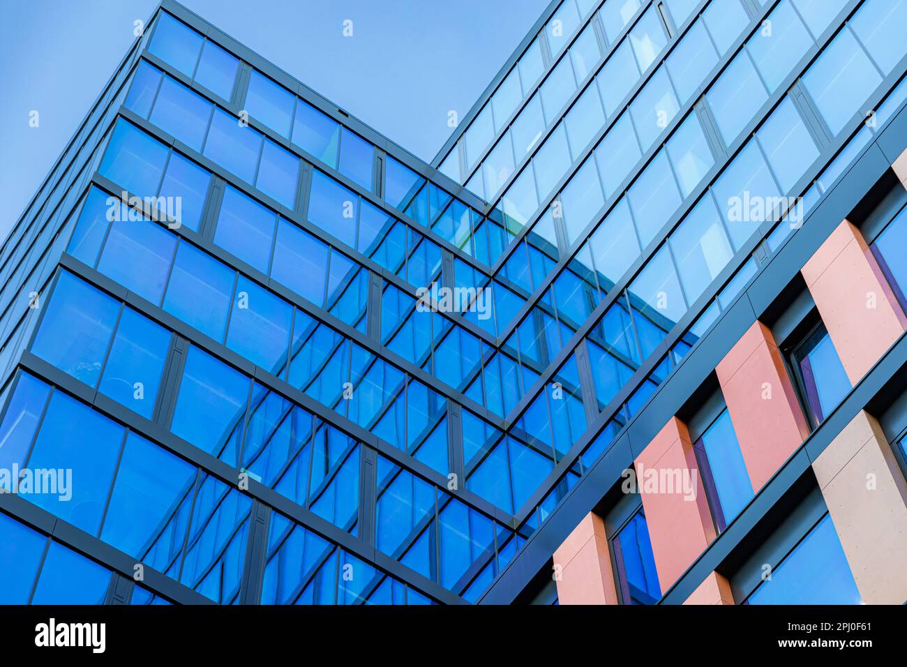 Wroclaw, Poland - June 2022: Upward view of a tall and modern office ...