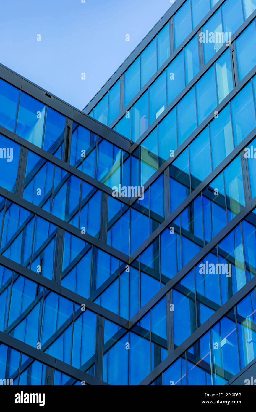 Wroclaw, Poland - June 2022: Upward view of a tall and modern office ...